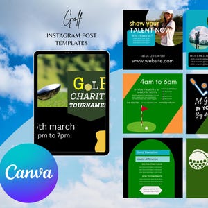 Editable Golf FLYER Canva Social Media Flyerinstagram Post Web Banner ...