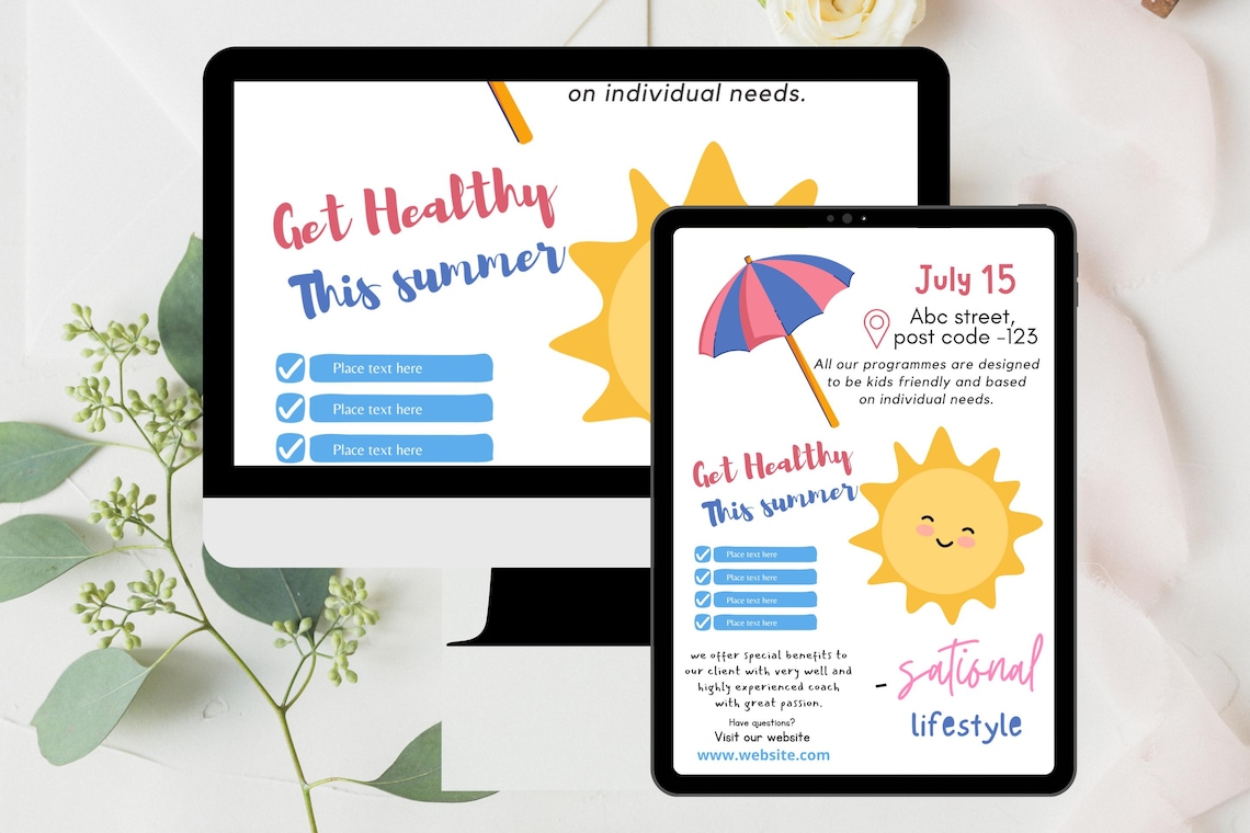 Summer Health FLYER CANVA| A4 Flyer Template |health Poster| Editable ...