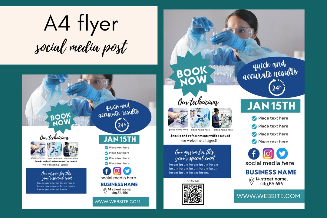 Lab Testing FLYER CANVA| A4 Flyer| Instagram Banner| Health| Coach ...