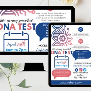 Dna Testing FLYER CANVA| A4 Flyer| Instagram Banner| Health Poster ...