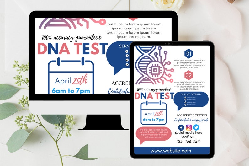 Dna Testing FLYER CANVA| A4 Flyer| Instagram Banner| Health Poster ...