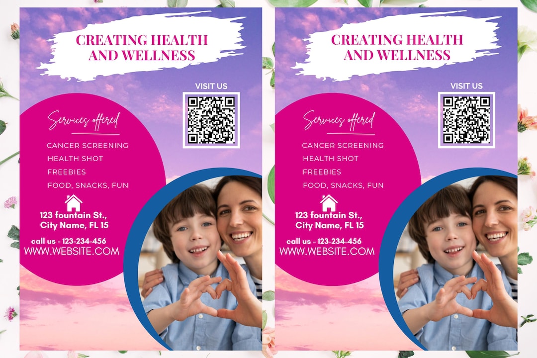 Health Event FLYER CANVA A4 Flyer Template health Poster Editable Flyer ...