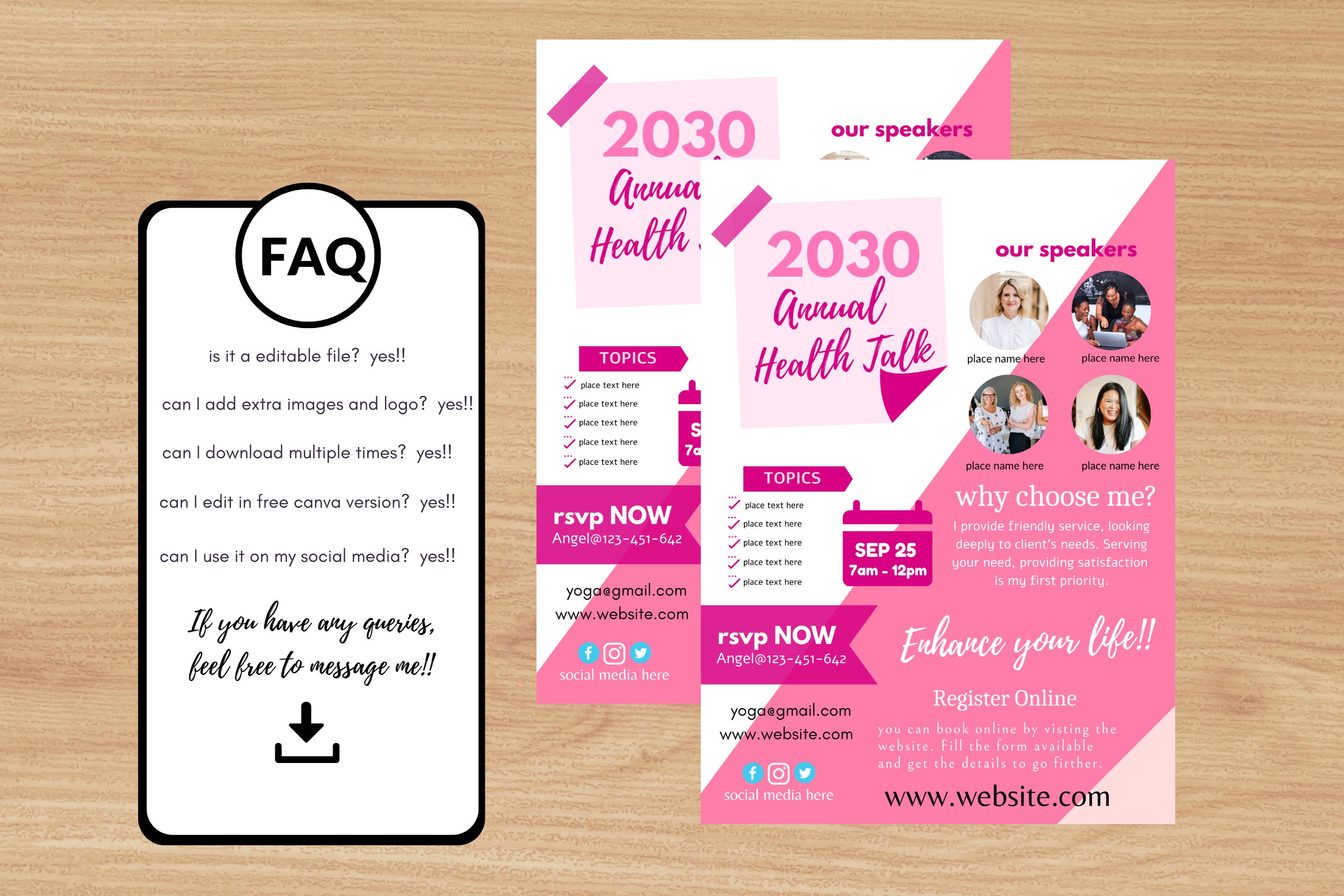Health Talk FLYER CANVA| A4 Flyer Template |health Poster| Editable ...