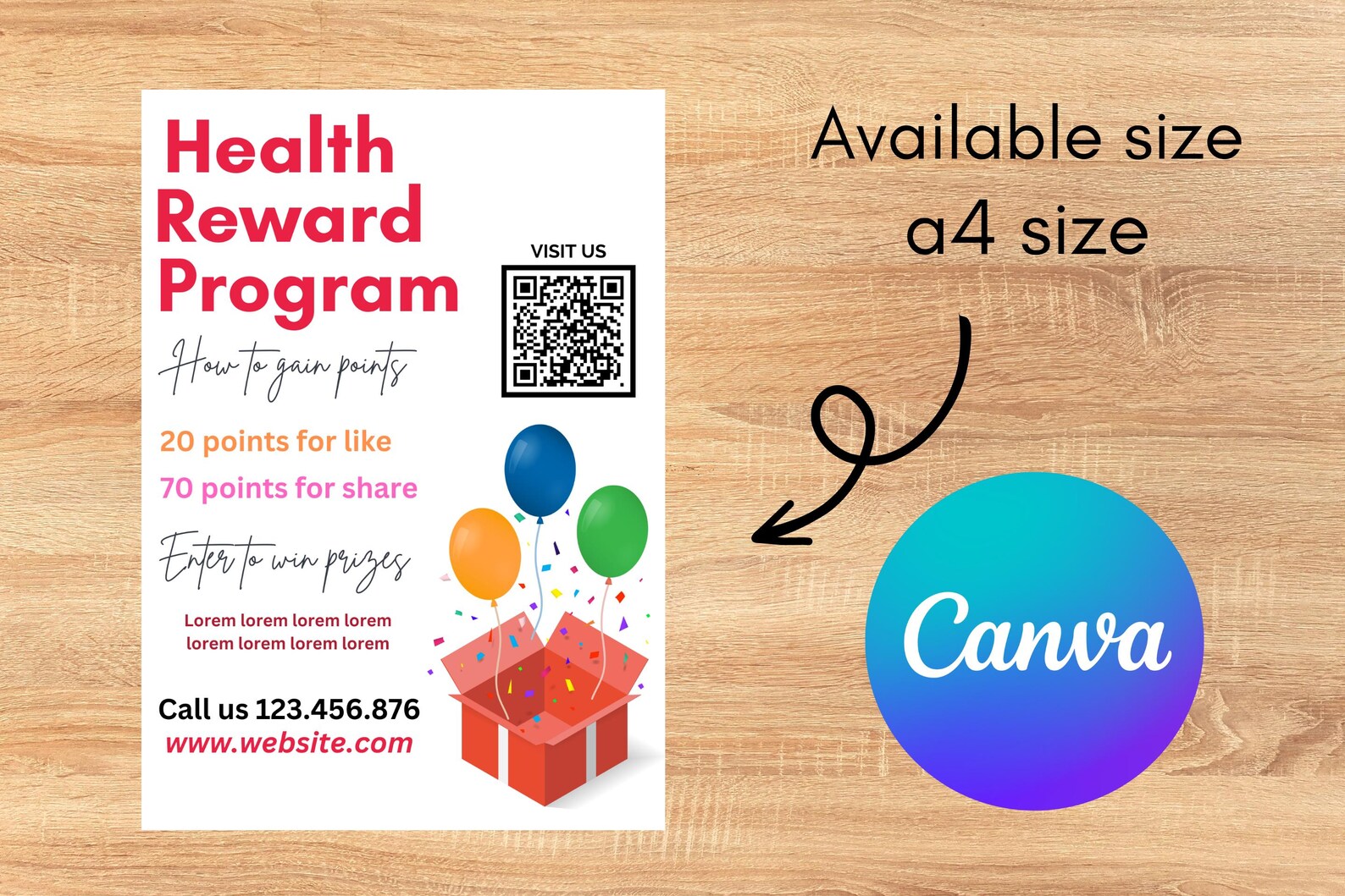 Reward Health FLYER CANVA| A4 Flyer Template |health Poster|editable ...