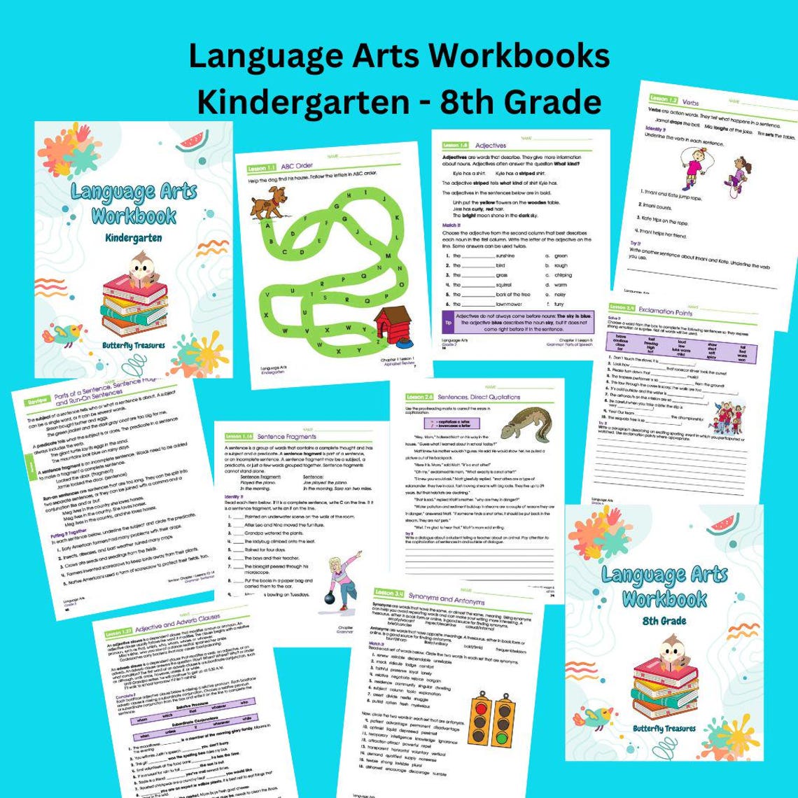 Language Arts Workbook, Learning Binder, Workbook for Kids, Grammar - Etsy