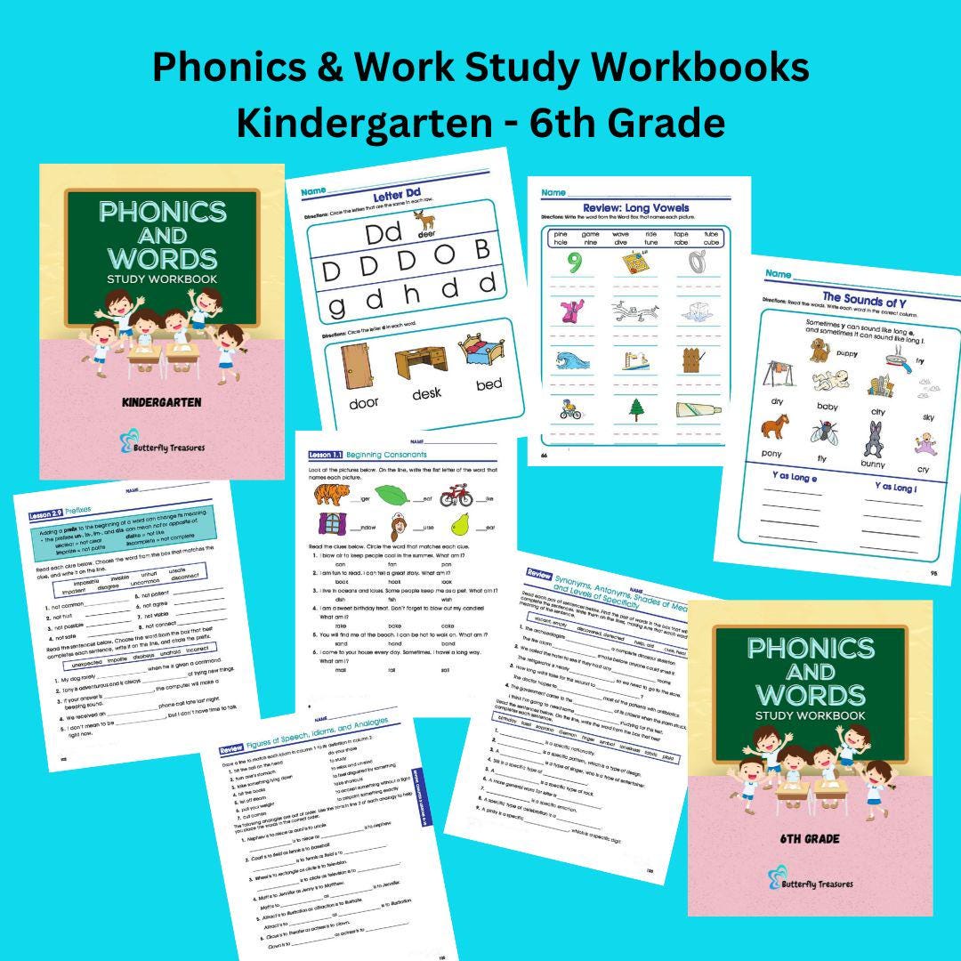 Phonics & Word Study Workbook, Workbook for Kids, Learning Binder ...