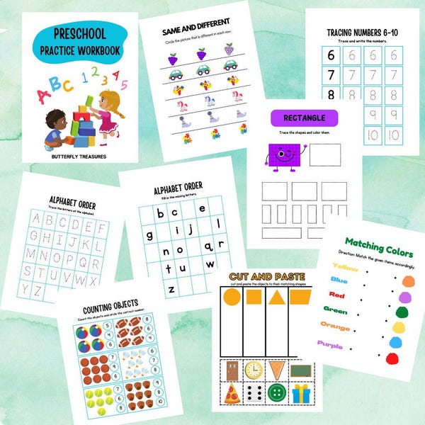 Preschool Workbook - Etsy