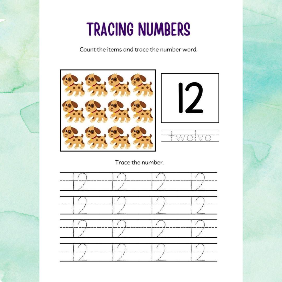 Numbers 1-20 Workbook, Kids Activities, Activity Book, Busy Book - Etsy