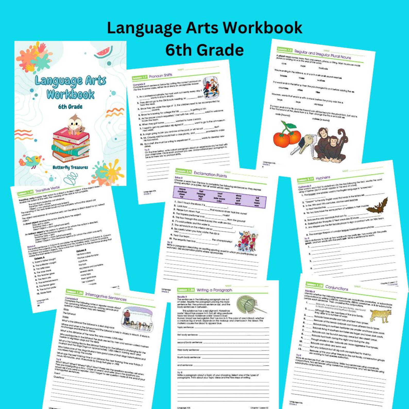 Language Arts Workbook, Learning Binder, Workbook for Kids, Grammar - Etsy