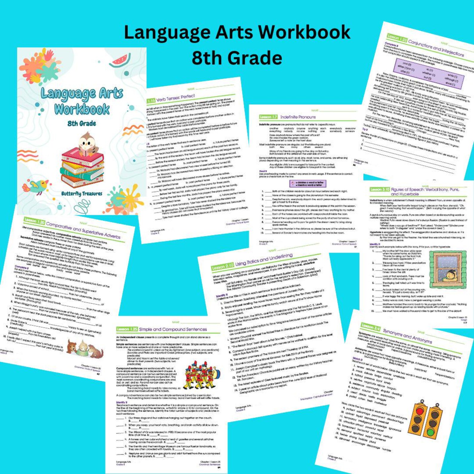 Language Arts Workbook, Learning Binder, Workbook for Kids, Grammar - Etsy