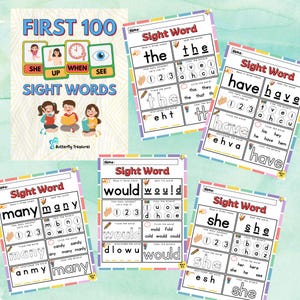 First 100 Sight Words Workbook: Learning to Read - Etsy