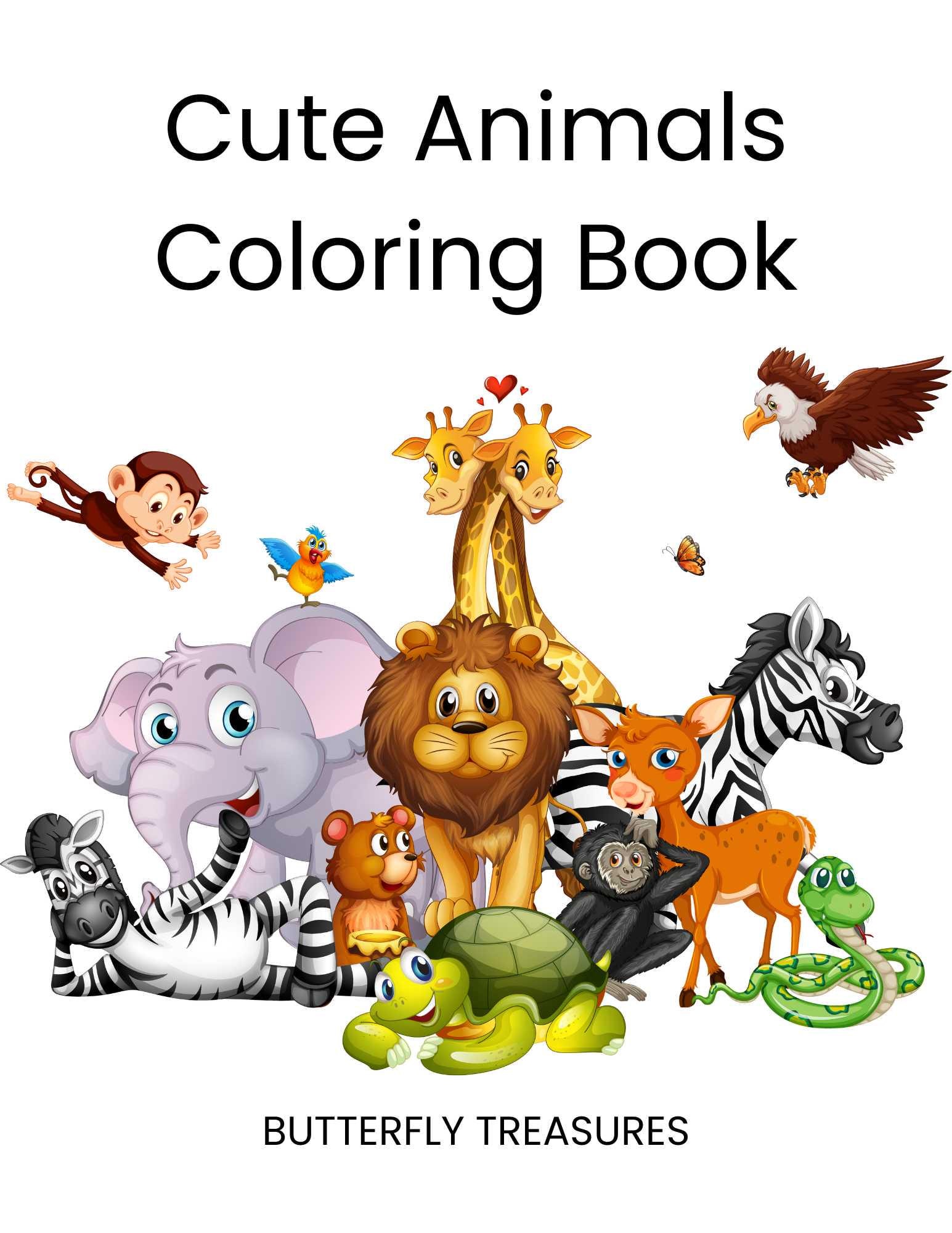 Animal Coloring Book – 100 Pages, Kids Activity (PDF Pattern - Etsy