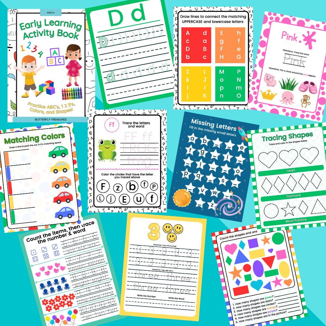 Early Learning Activity Book, Preschool Busy Book, Busy Book, Workbook ...