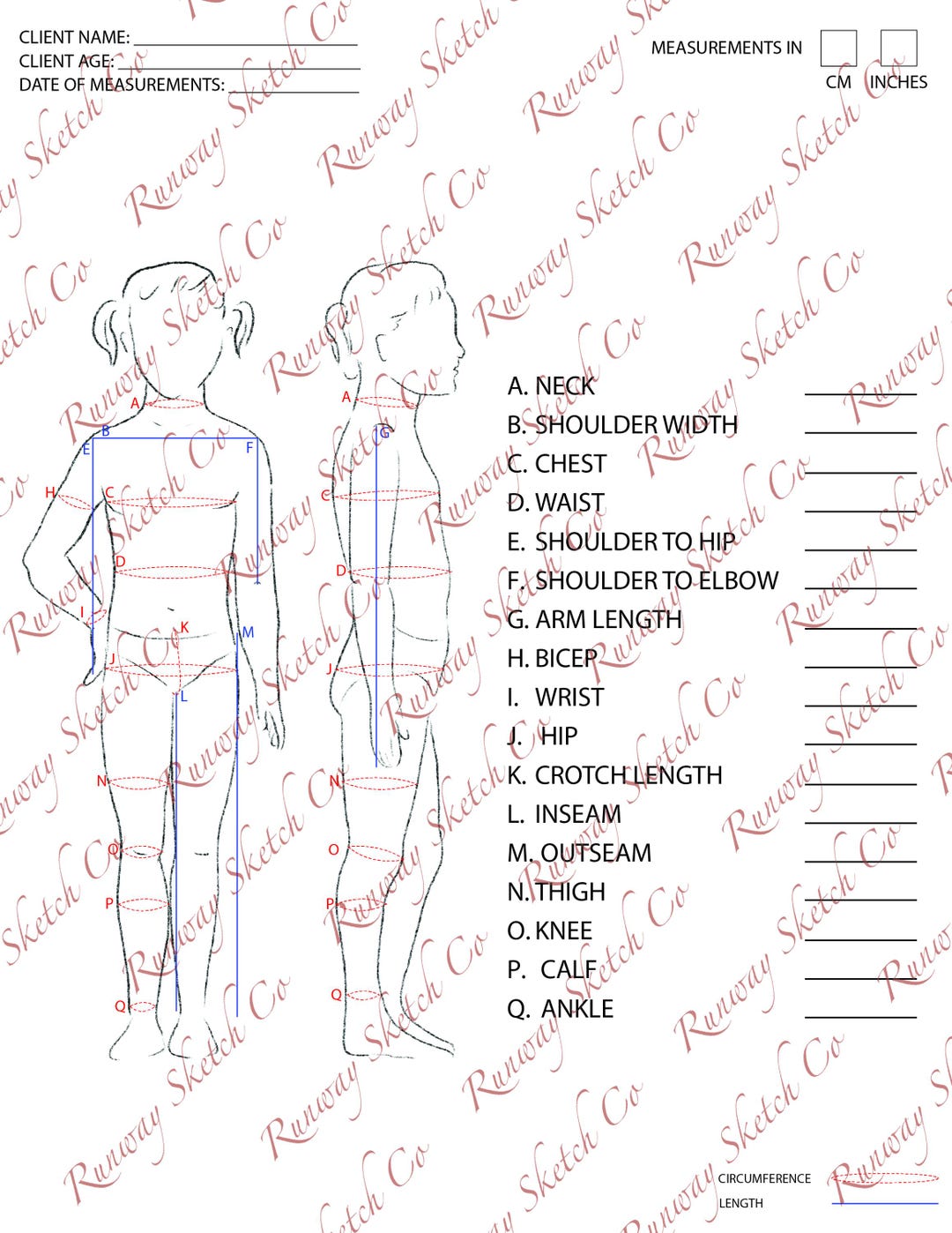 Kids Measurement Chart | AI and PDF | Editable & Downloadable - Etsy