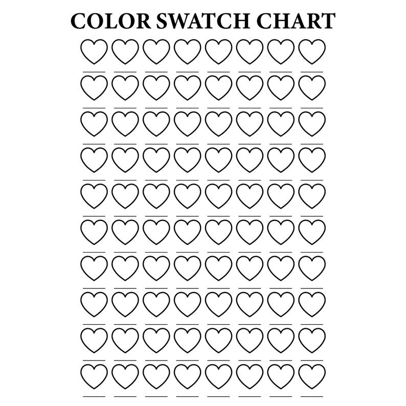 80 Heart Swatch Template | Marker Tracker, Artist Swatch Sheet (AI ...