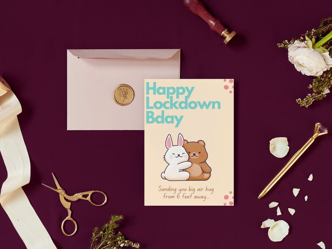 Lockdown Cute Birthday Card Funny Social Distancing Bday - Etsy