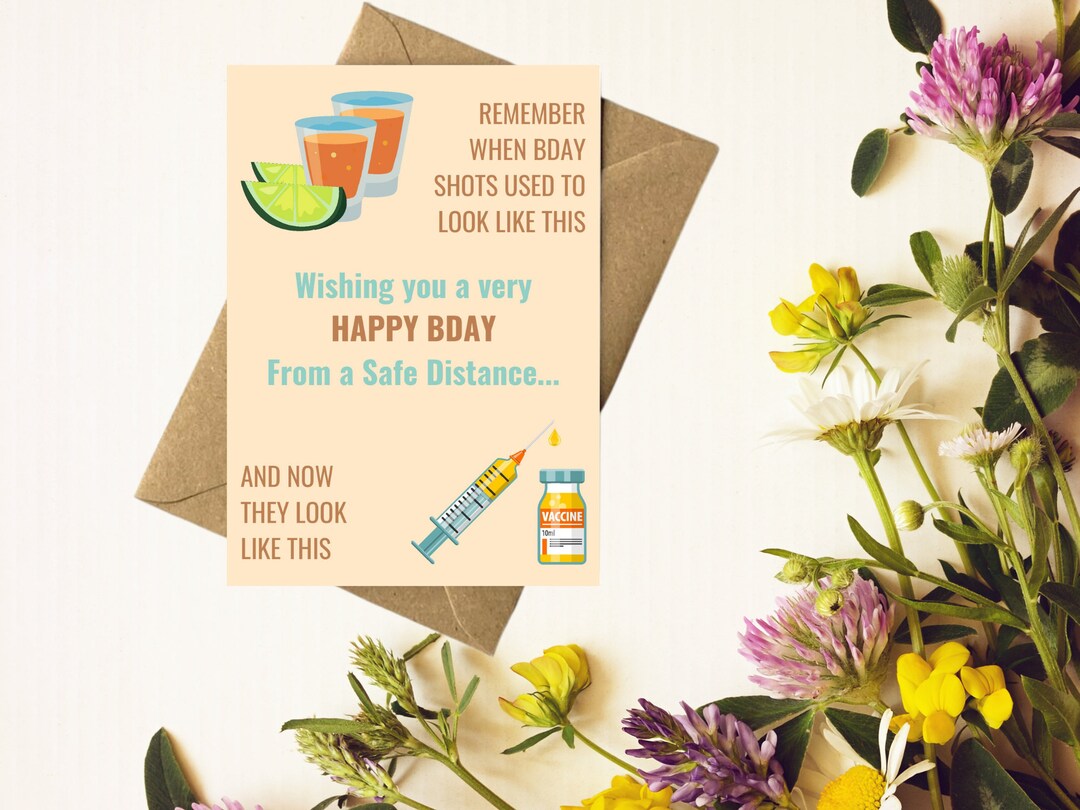 Social Distancing Card Printable, Funny Quarantine Birthday Cards for ...