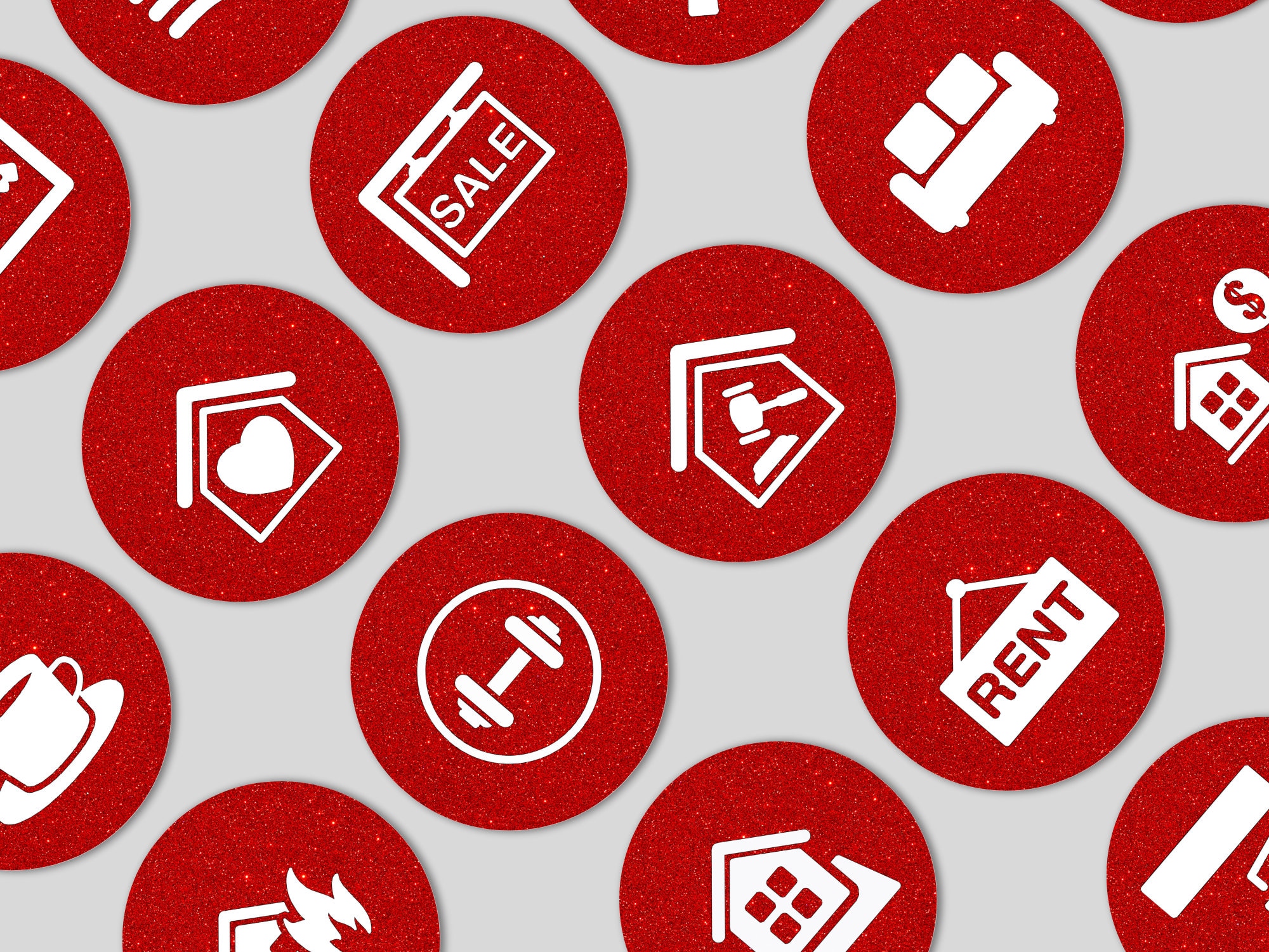 120 Red Instagram Highlight Covers, Red Real Estate Instagram, Bright ...