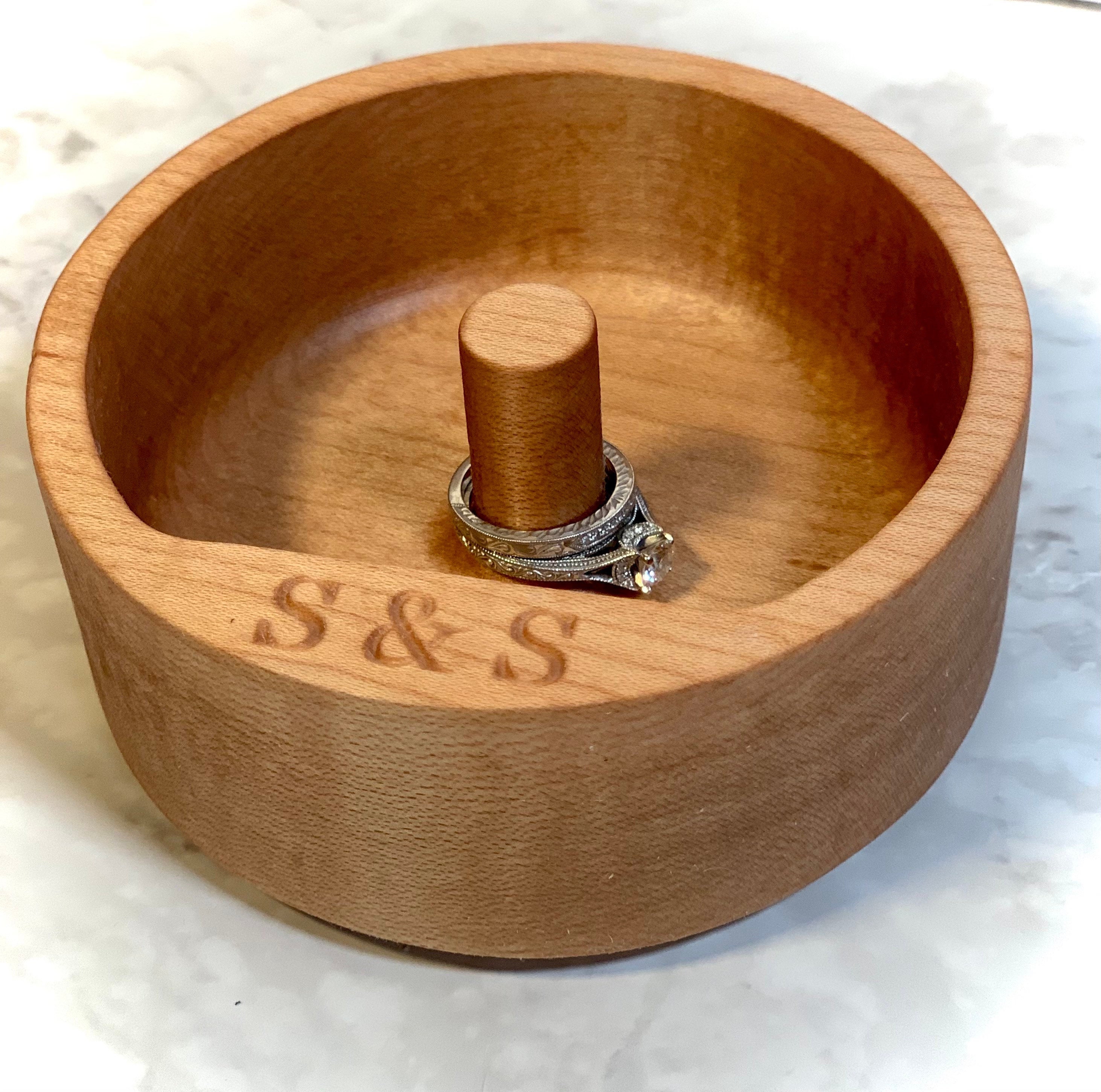 Personalized Deep Ring Holder Wood Ring Holder Mens Ring - Etsy