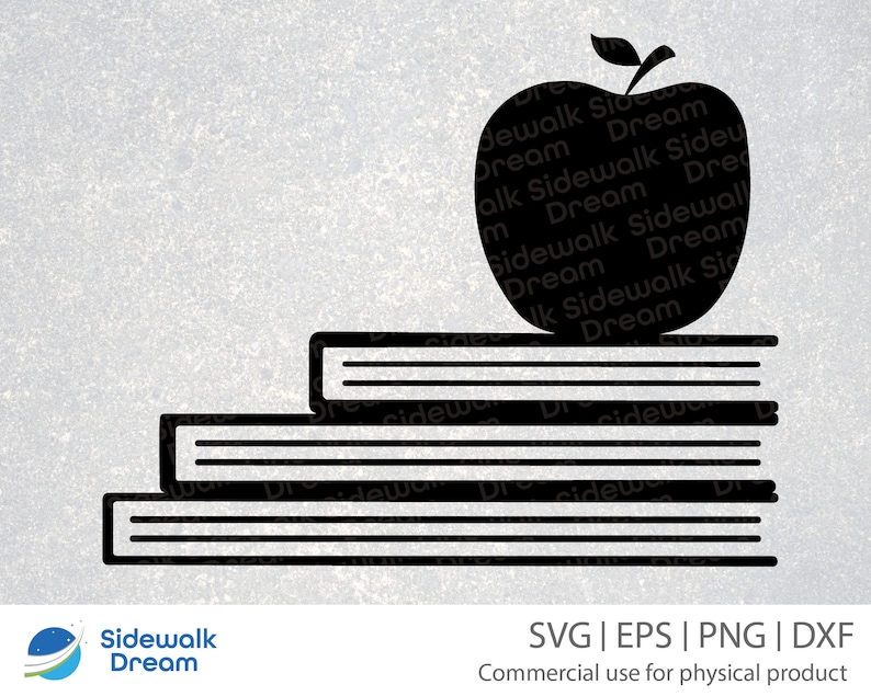 Apple on Books Svg Teacher Svg Back to School Svg 100 - Etsy