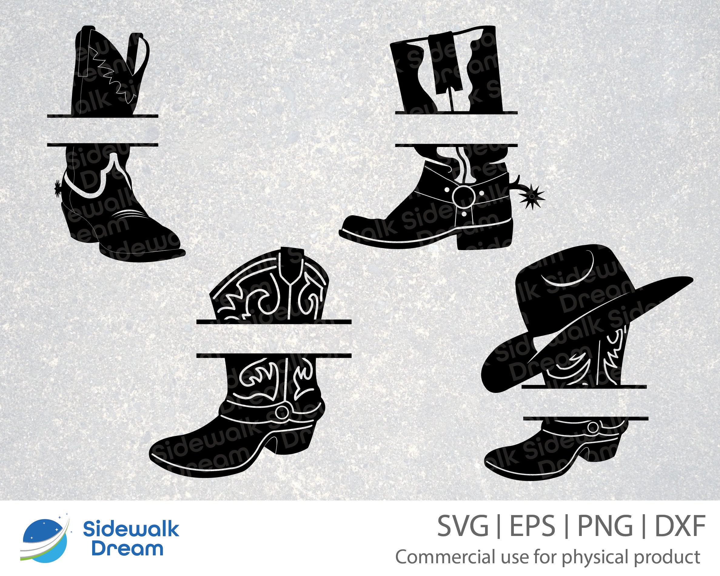 Cowboy Boot Monogram Bundle Svg Cowboy Boot Monogram Svg - Etsy