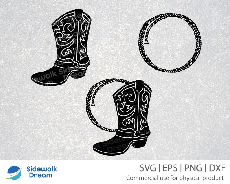 Cowboy Bundle Svg Cowboy Boot and Lasso Cowboy Western - Etsy