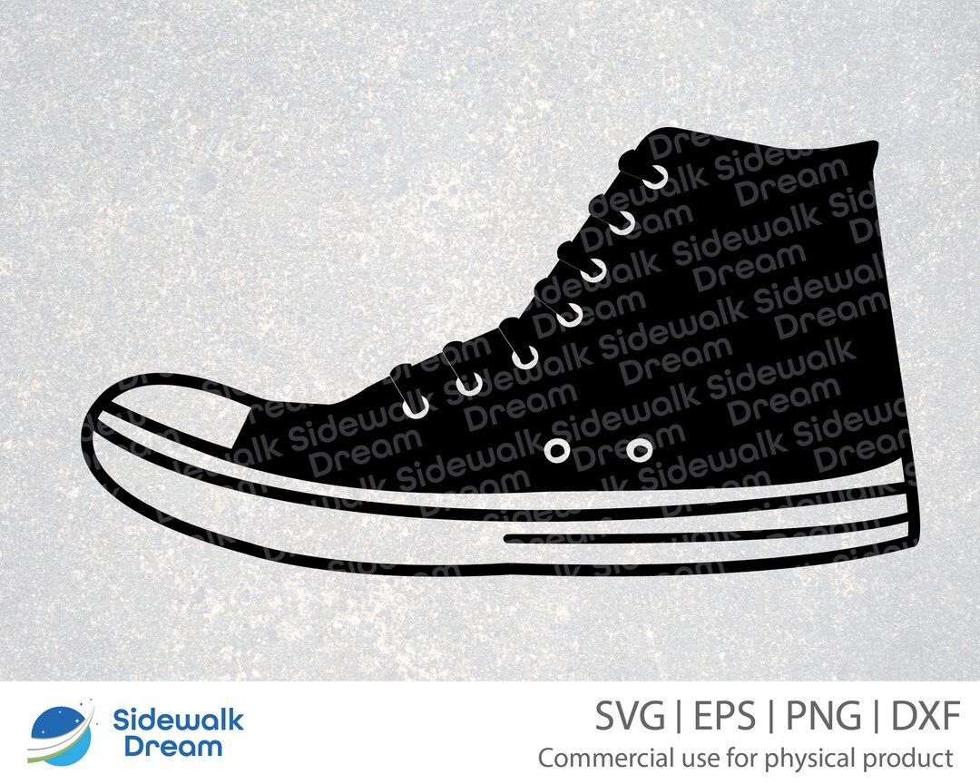High Top Svg Sneaker Svg Chucks Svg Urban Shoe Svg Teen Shoe Svg ...