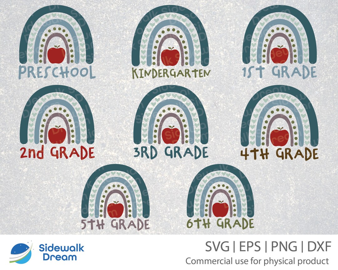 School Rainbow SVG Back to School Svg First Day of School Svg Back to ...