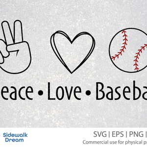 Peace Love Baseball Svg Peace Svg Love Svg Baseball Svg Baseball Quote ...