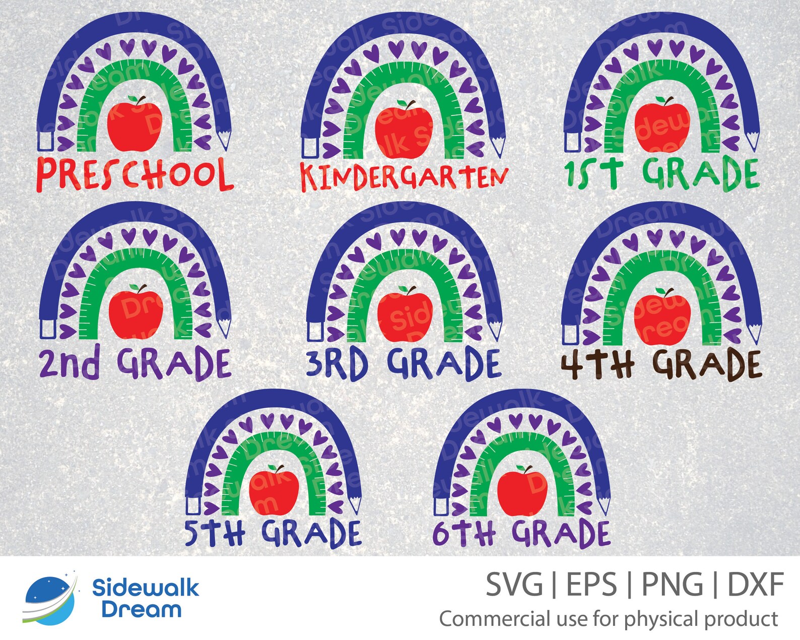 School Rainbow Svg Back to School Svg First Day of School - Etsy