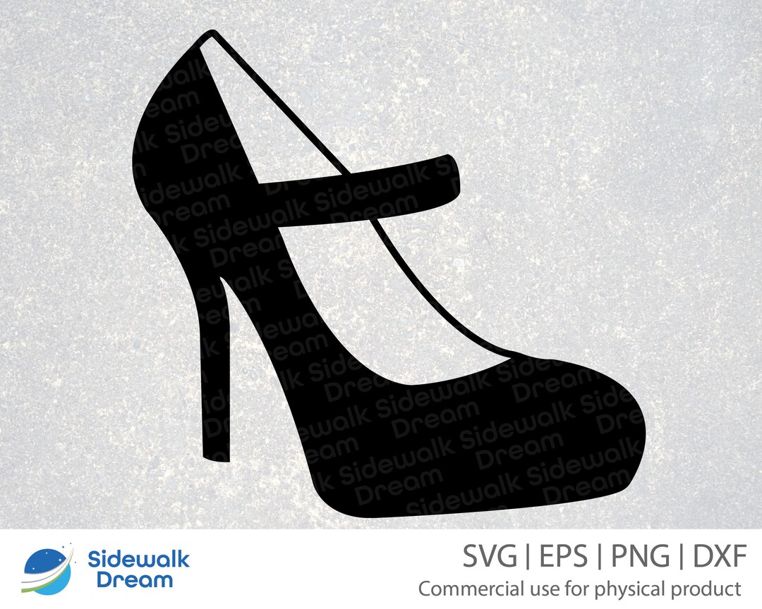 Black High Heel Svg High Heel With Strap Svg High Heel Silhouette ...