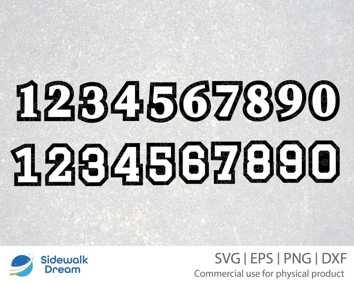 Jersey Numbers Svg Sports Numbers Svg Sports Svg Sports - Etsy