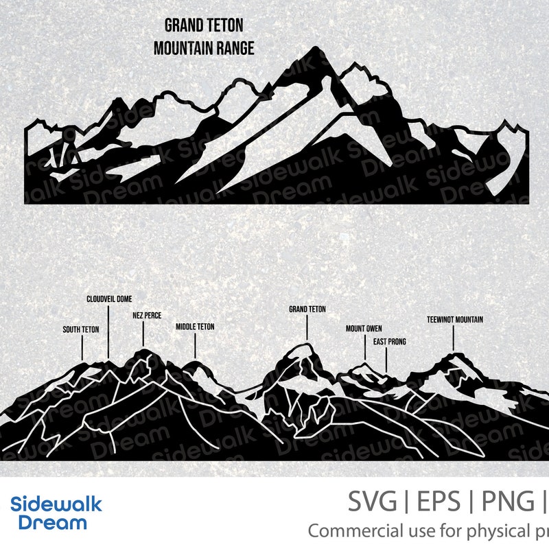Teton Mountains Svg - Etsy