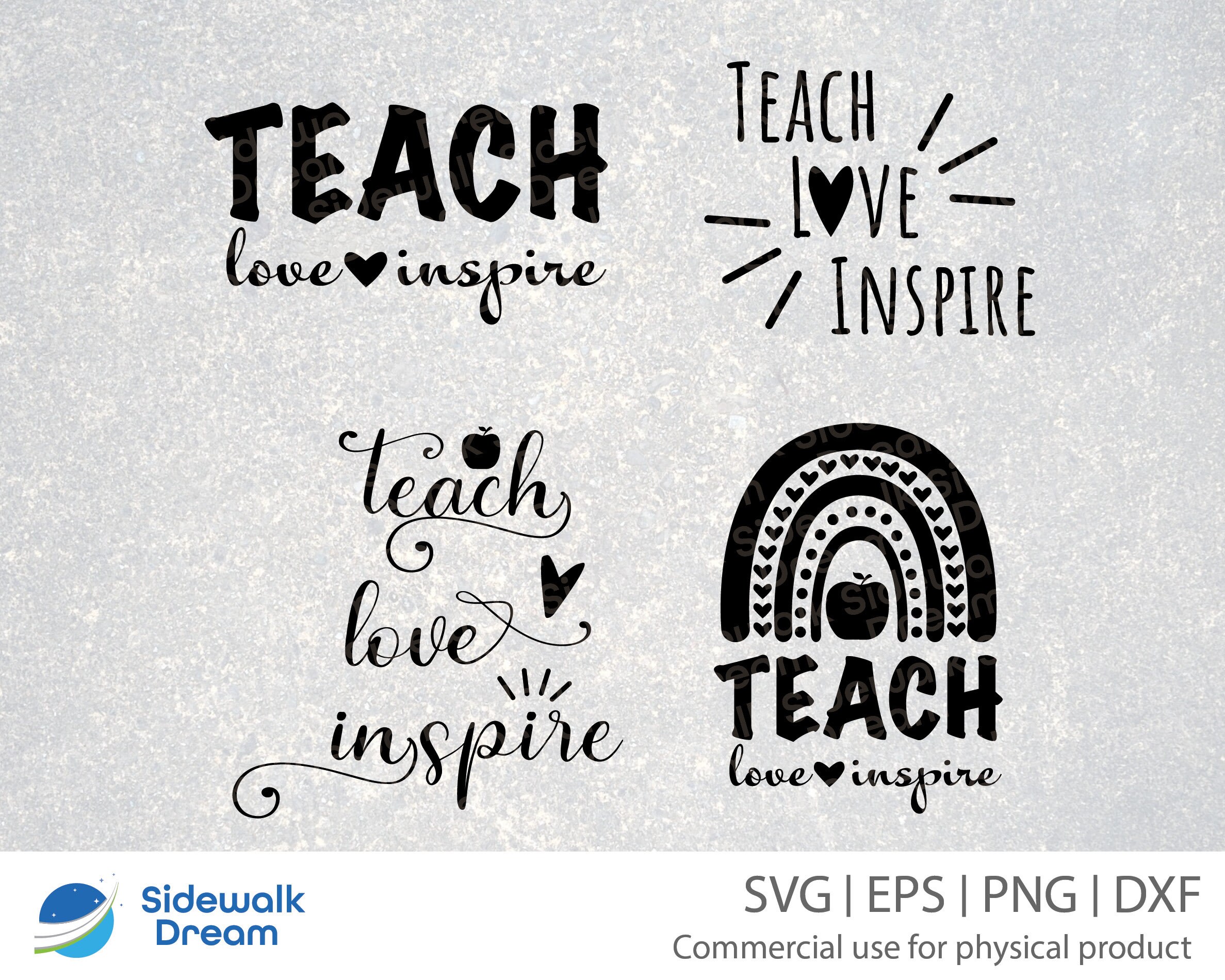 Teach Love Inspire Svg Teach Svg Teach Love Inspire Shirt - Etsy