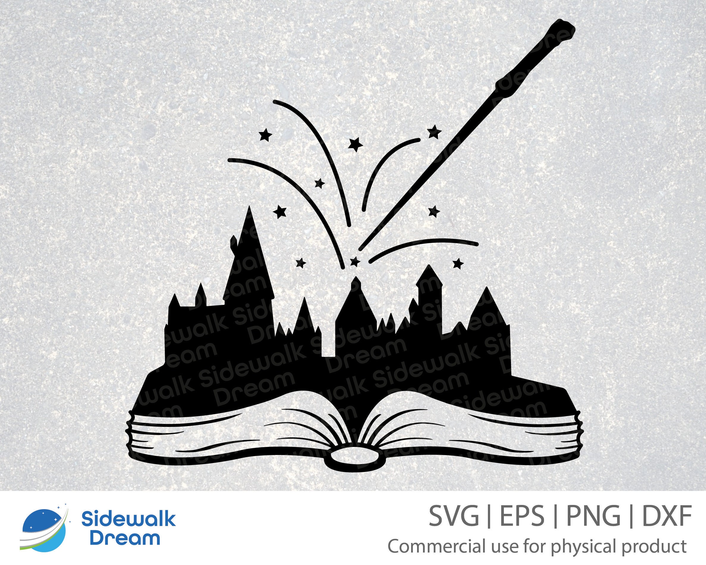 Wizard Book Svg Magic Wand Svg Castle Skyline Svg Wizard | Etsy Australia