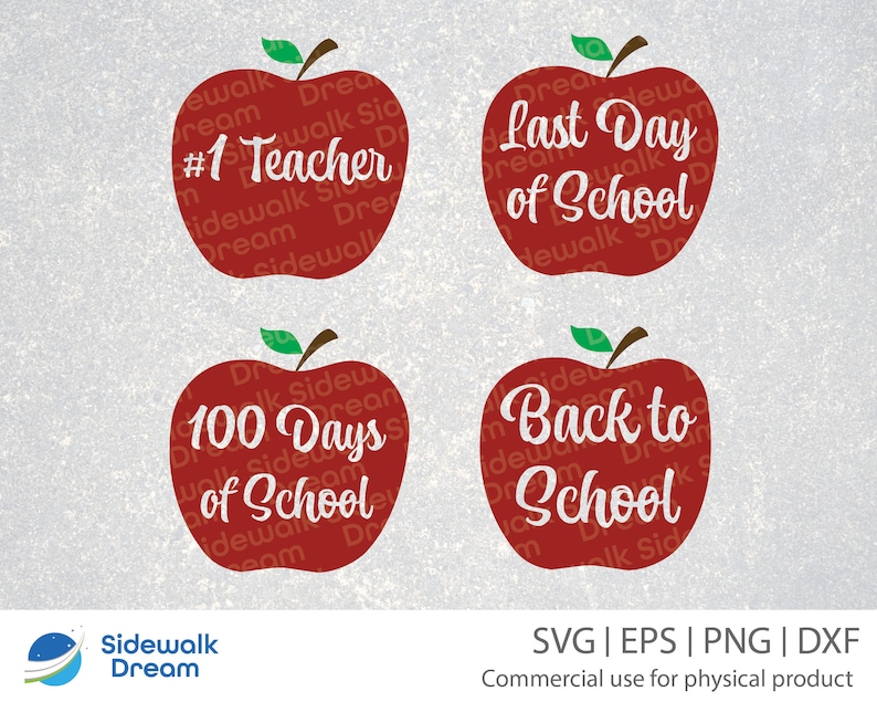 School Apple Svg Apple Bundle Svg School Bundle Svg - Etsy