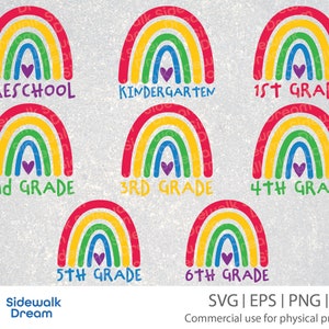School Rainbow Svg Back to School Svg First Day of School Svg Preschool ...