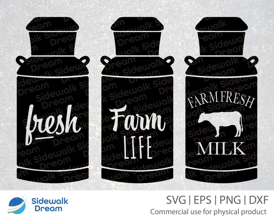 Milk Can Bundle Svg Milk Can Svg Farm Fresh Svg Farm Life Svg Milk ...