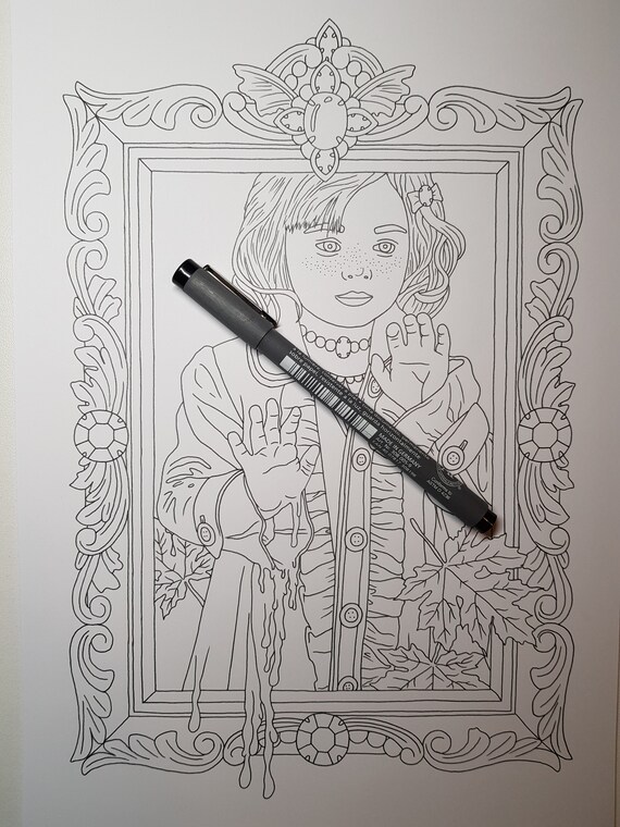 PDF Coloring Page Magic Portrait | Etsy