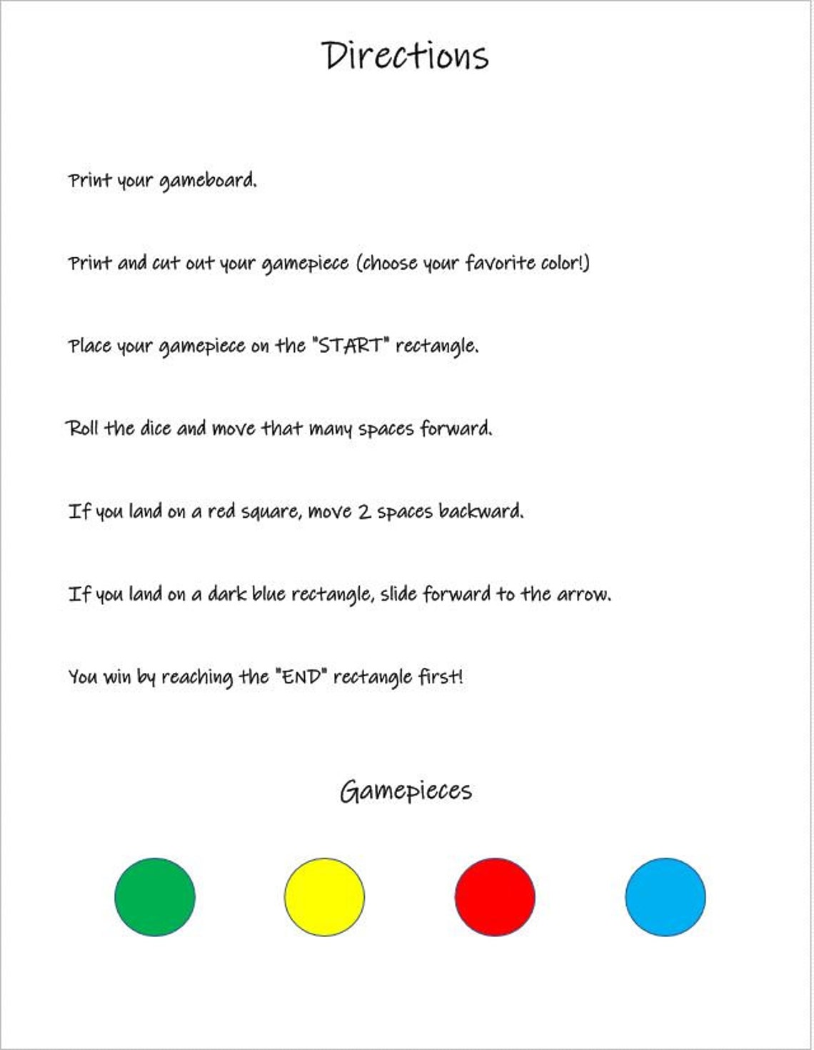 Printable Board Game for Kids - Easy Beginner Board Game - Go Go Go! - Etsy