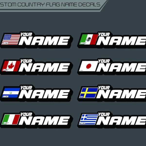 Country Name Tag - Etsy