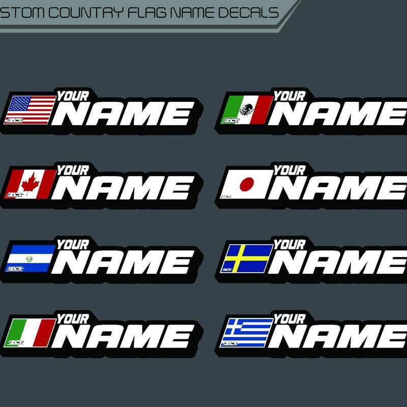 Country Name Tag - Etsy