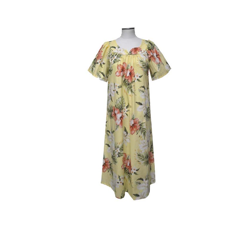 Handmade Hawaiian Muumuu Dress – Hibiscus Floral Print Cotton Aloha ...