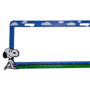 Hand Painted Snoopy Novelty License Plate Frame - Etsy