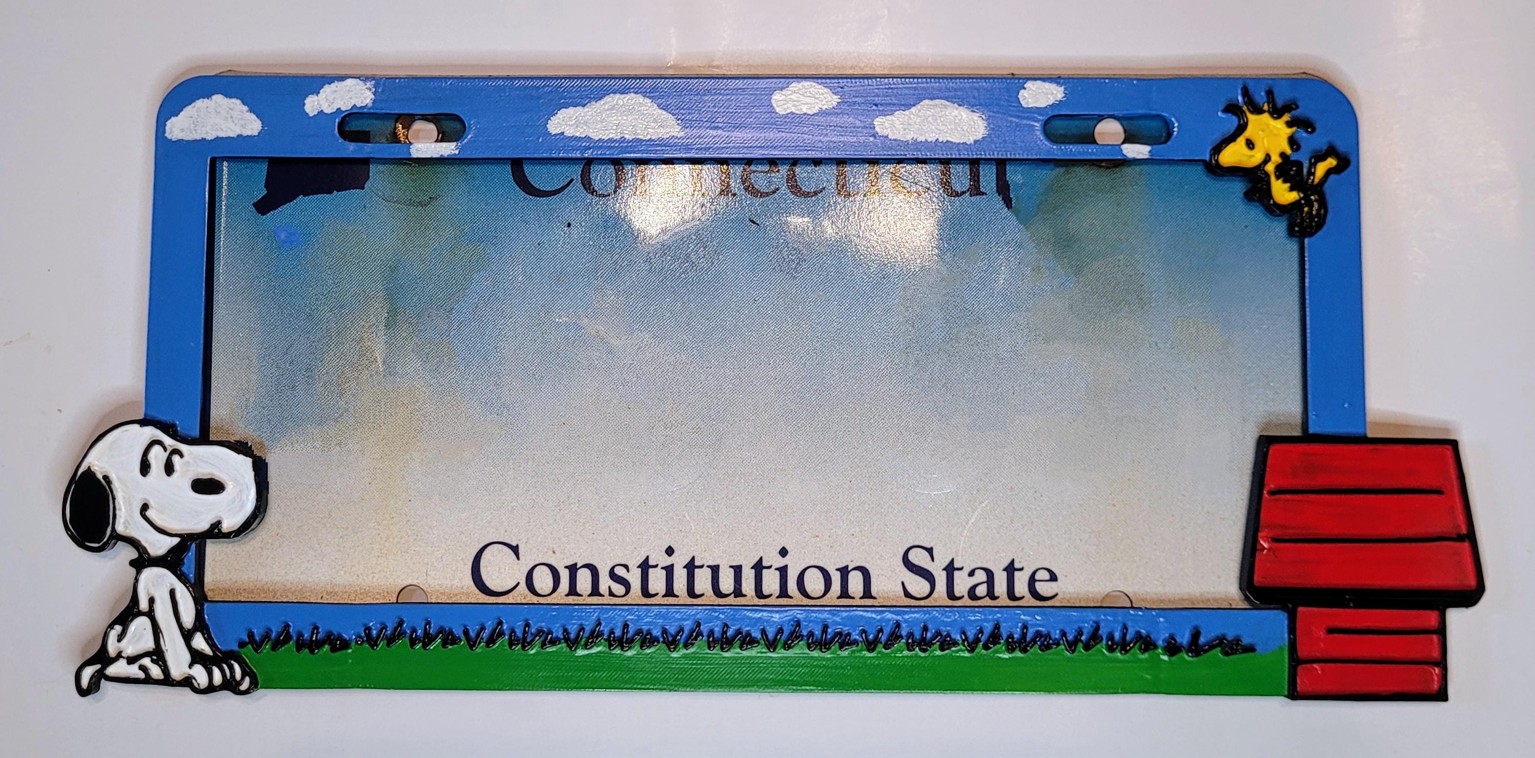 Hand Painted Snoopy Novelty License Plate Frame - Etsy
