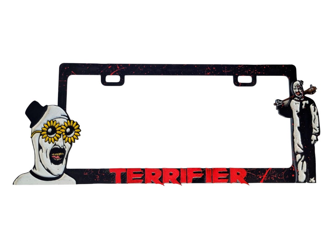 Hand Painted Art the Clown/"terrifier" Novelty License Plate Frame - Etsy