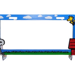 Hand Painted Snoopy Novelty License Plate Frame - Etsy
