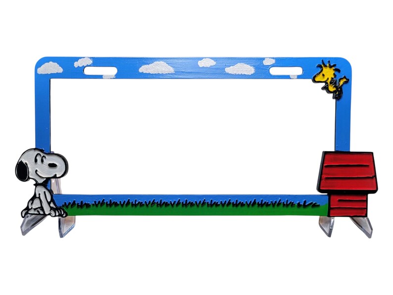 Hand Painted Snoopy Novelty License Plate Frame - Etsy