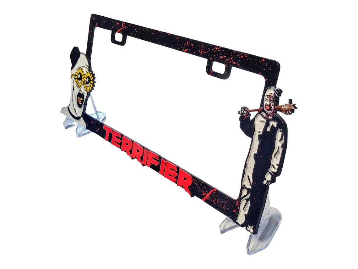 Hand Painted Art the Clown/"terrifier" Novelty License Plate Frame - Etsy