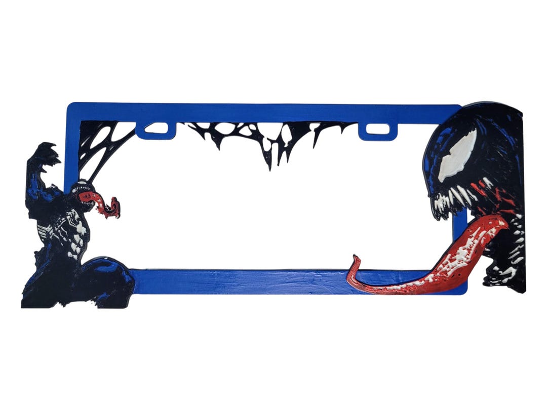 Hand Painted Venom Novelty License Plate Frame - Etsy